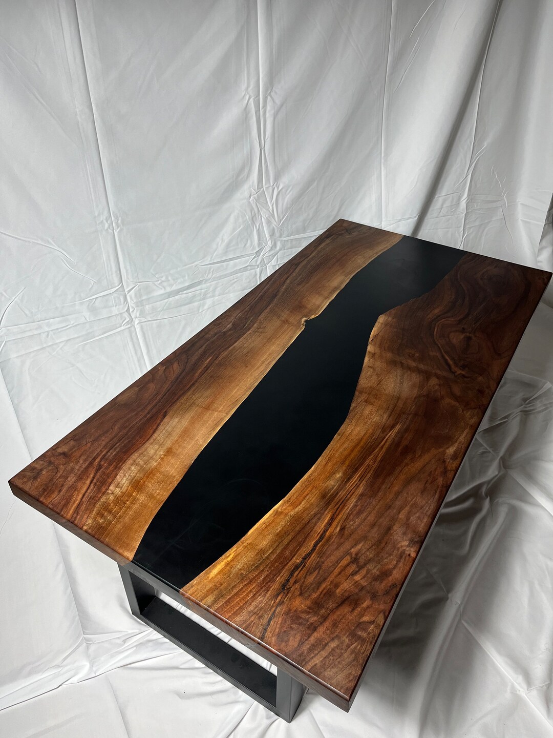 Custom River Epoxy Table,live Edge Epoxy River Table, Dining Room Wood ...