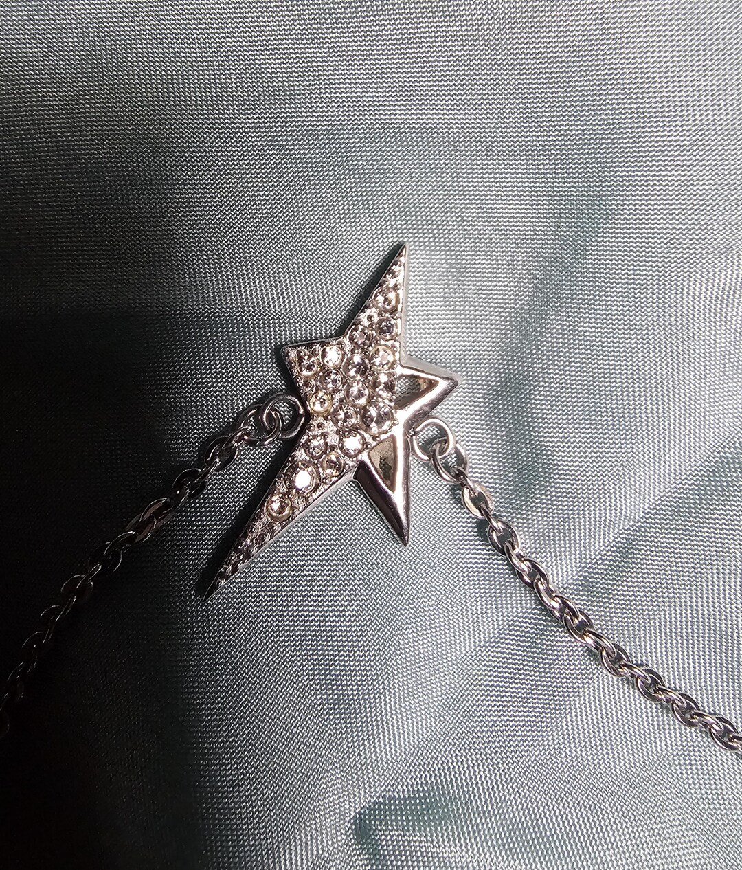 Thierry Mugler Silver and Blue Color Bracelet, Stamped and Signed, Star ...