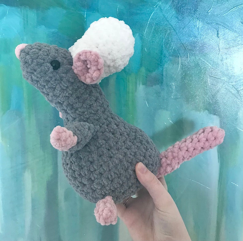 Crocheted Chef Rat Stuffed Rat in a Chef Hat Handmade Animal Amigurumi ...
