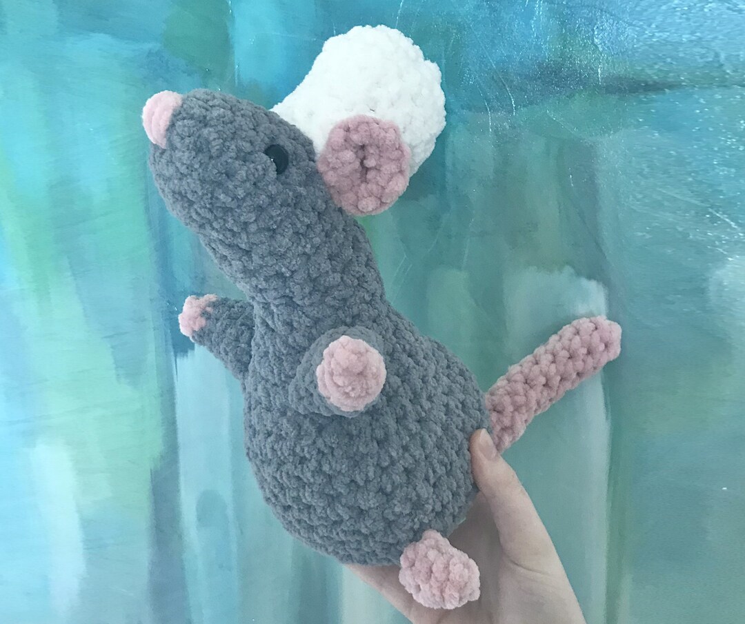 Crocheted Chef Rat Stuffed Rat in a Chef Hat Handmade Animal Amigurumi ...