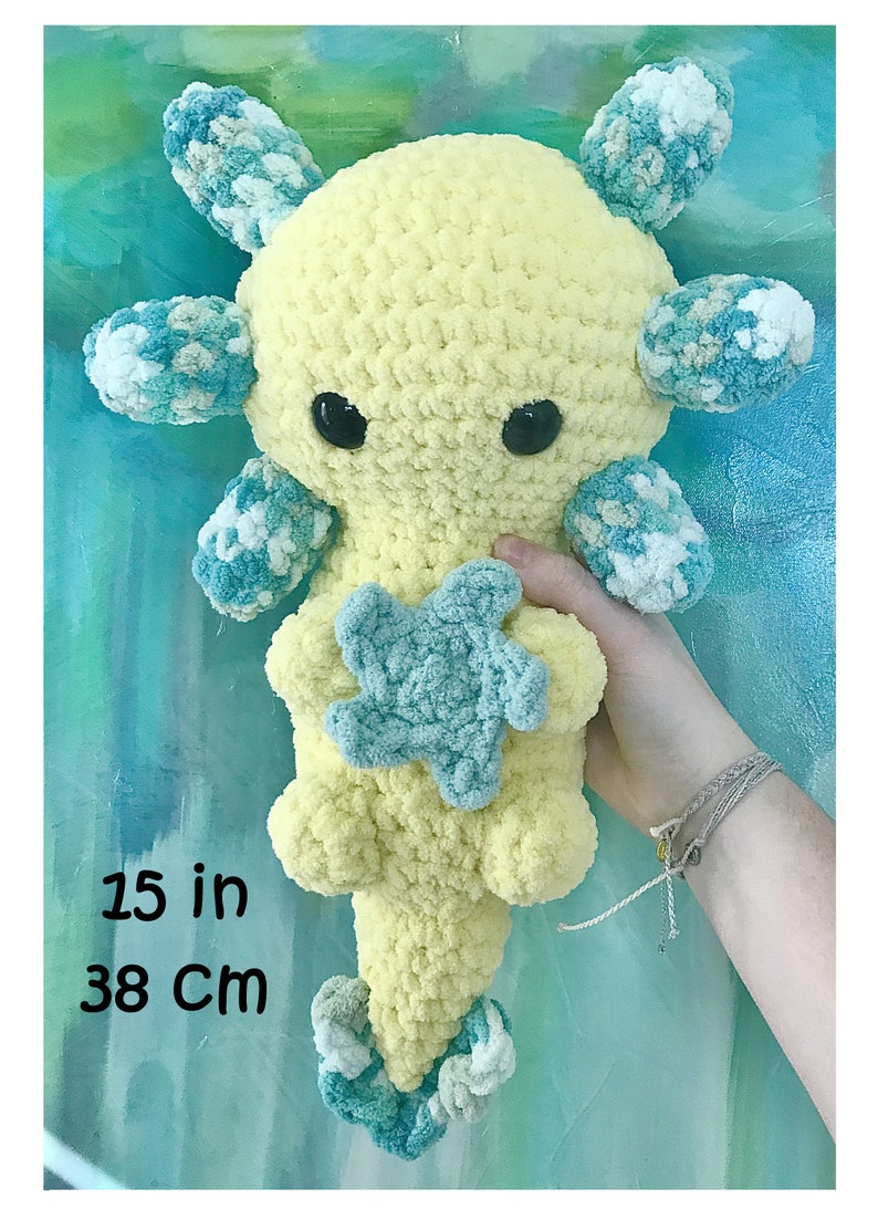 Crocheted Beach Axolotl Stuffed Ocean-themed Plush Handmade Animal ...