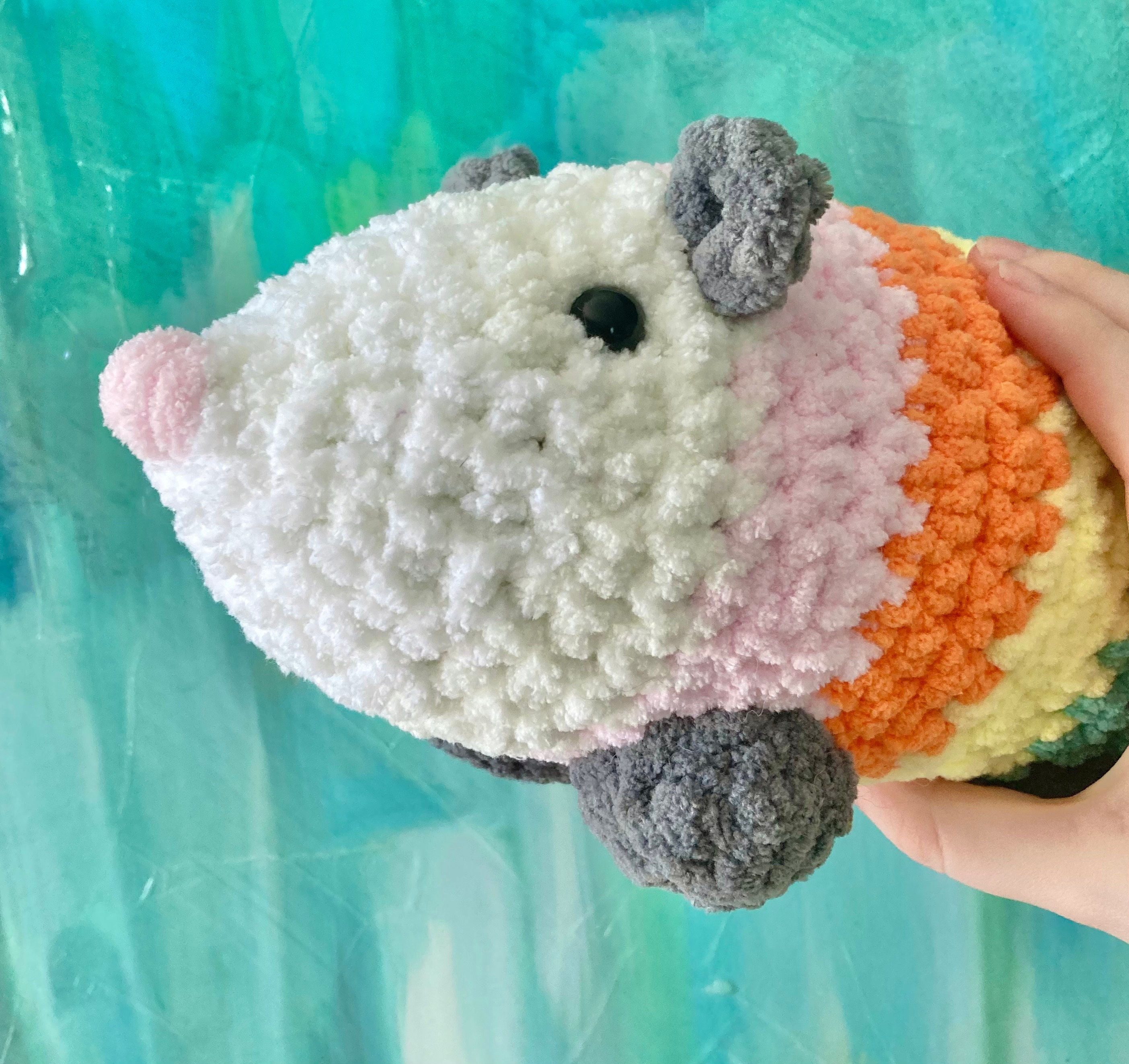 Crocheted Rainbow Opossum Pride Stuffed Animal Handmade Animal ...