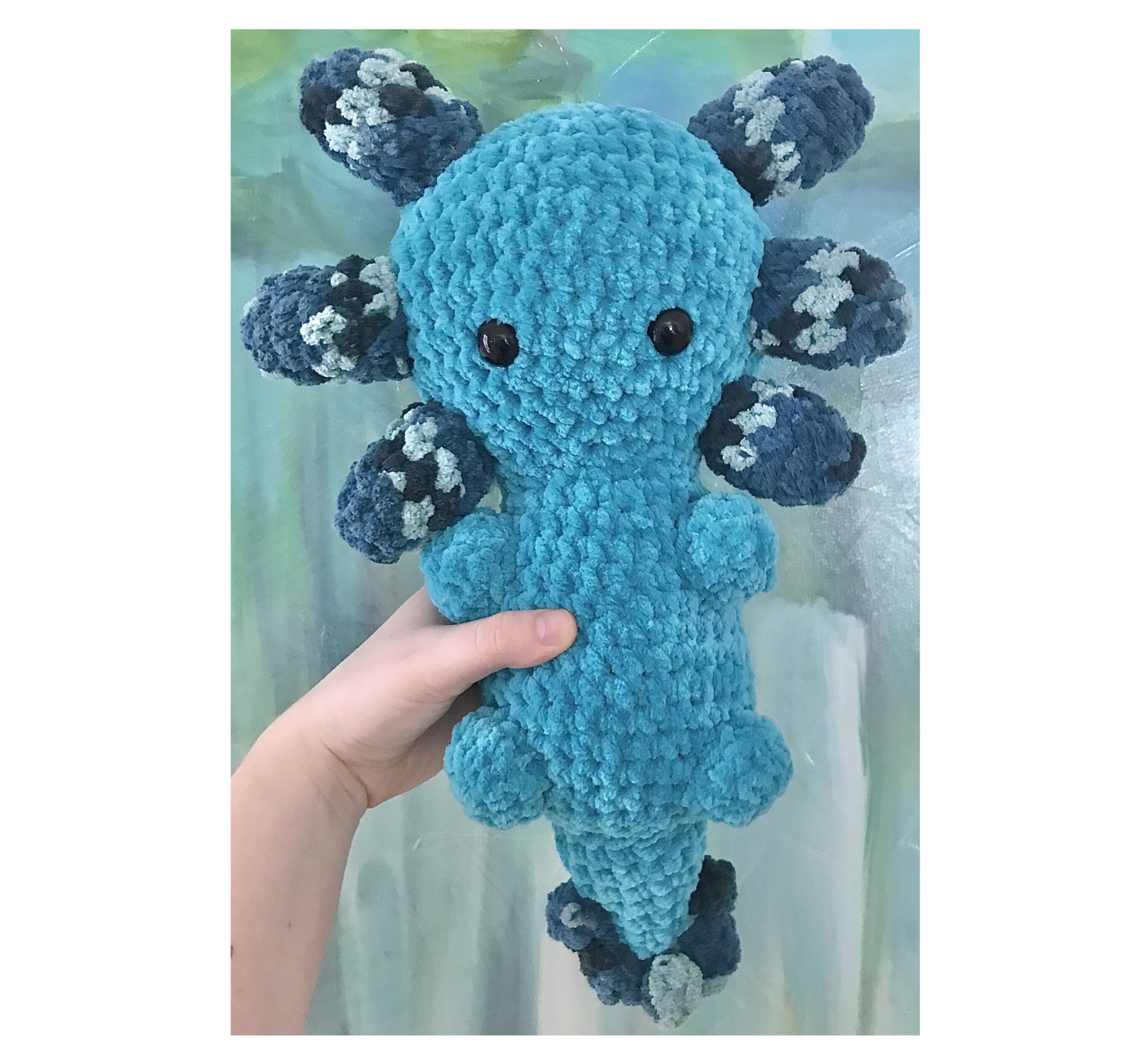 Crocheted Midnight Axolotl Stuffed Axolotl Handmade Animal Amigurumi ...