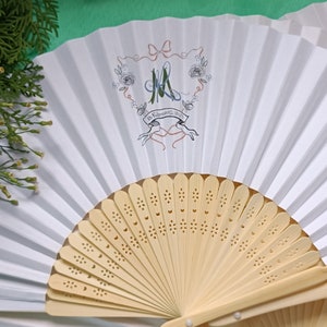 Custom Paper Fans on Handle and Fan Face. Printed Paper Fans With ...