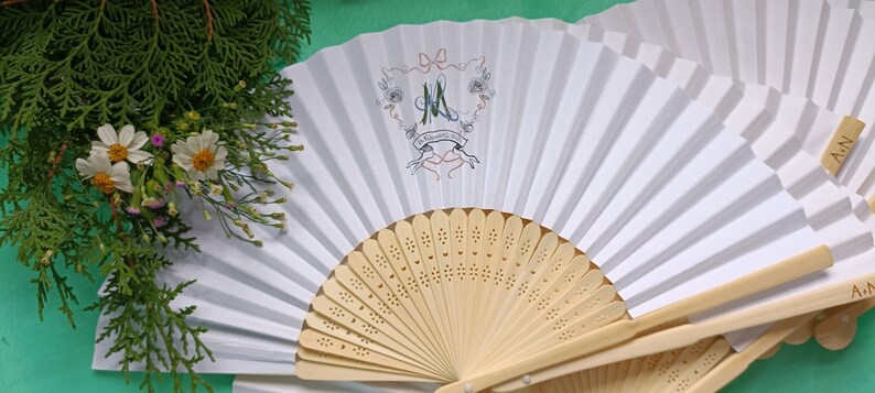 Custom Paper Fans on Handle and Fan Face. Printed Paper Fans - Etsy