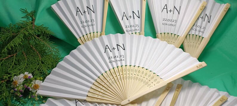 Custom Paper Fans on Handle and Fan Face. Printed Paper Fans - Etsy