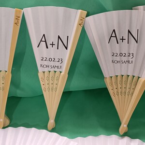 Custom Paper Fans on Handle and Fan Face. Printed Paper Fans With ...