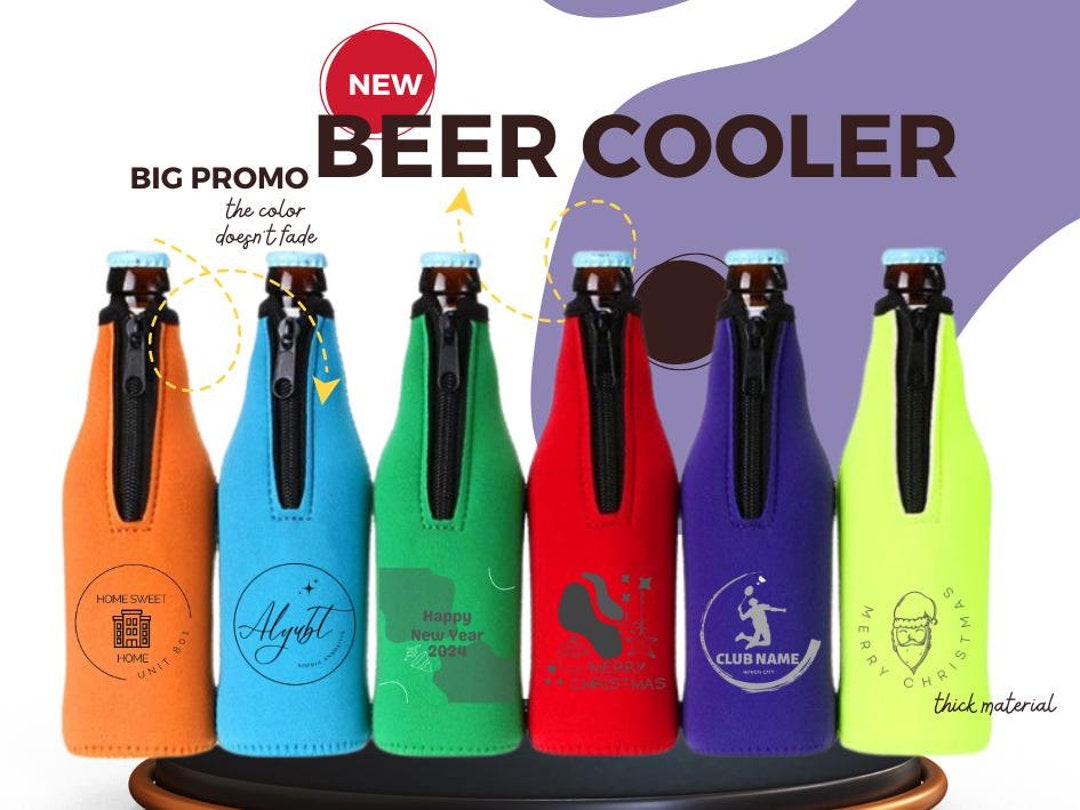 Custom Can Cooler Beer Hugger Beer Bottle Cooler Printed Beer Bottle ...