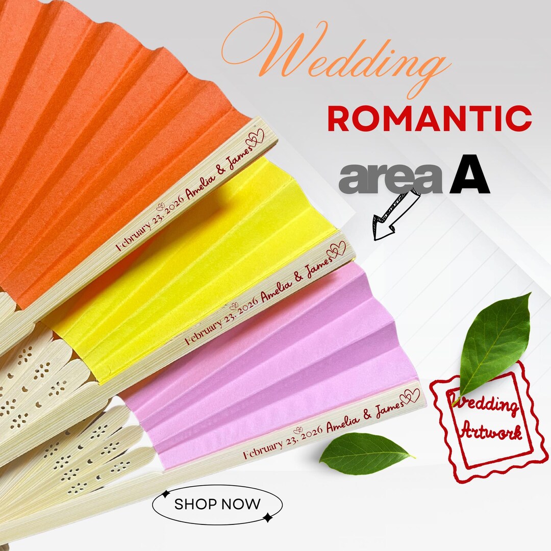 Personalized Paper Wedding Fans, Custom Outdoor Wedding Favors ...