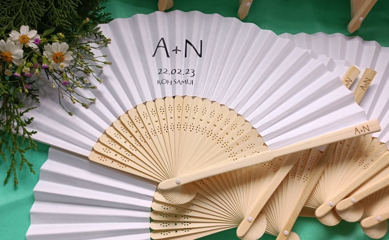 Custom Paper Fans on Handle and Fan Face. Printed Paper Fans - Etsy