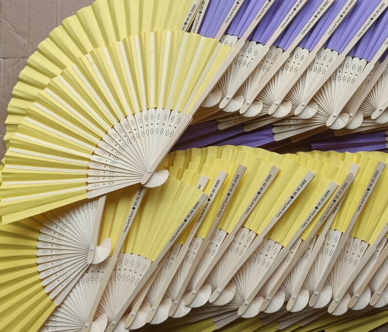 Personalized Paper Fans: Wedding Favors, Baby Shower Decor - Etsy