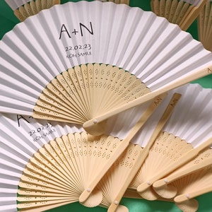 Custom Paper Fans on Handle and Fan Face. Printed Paper Fans With ...