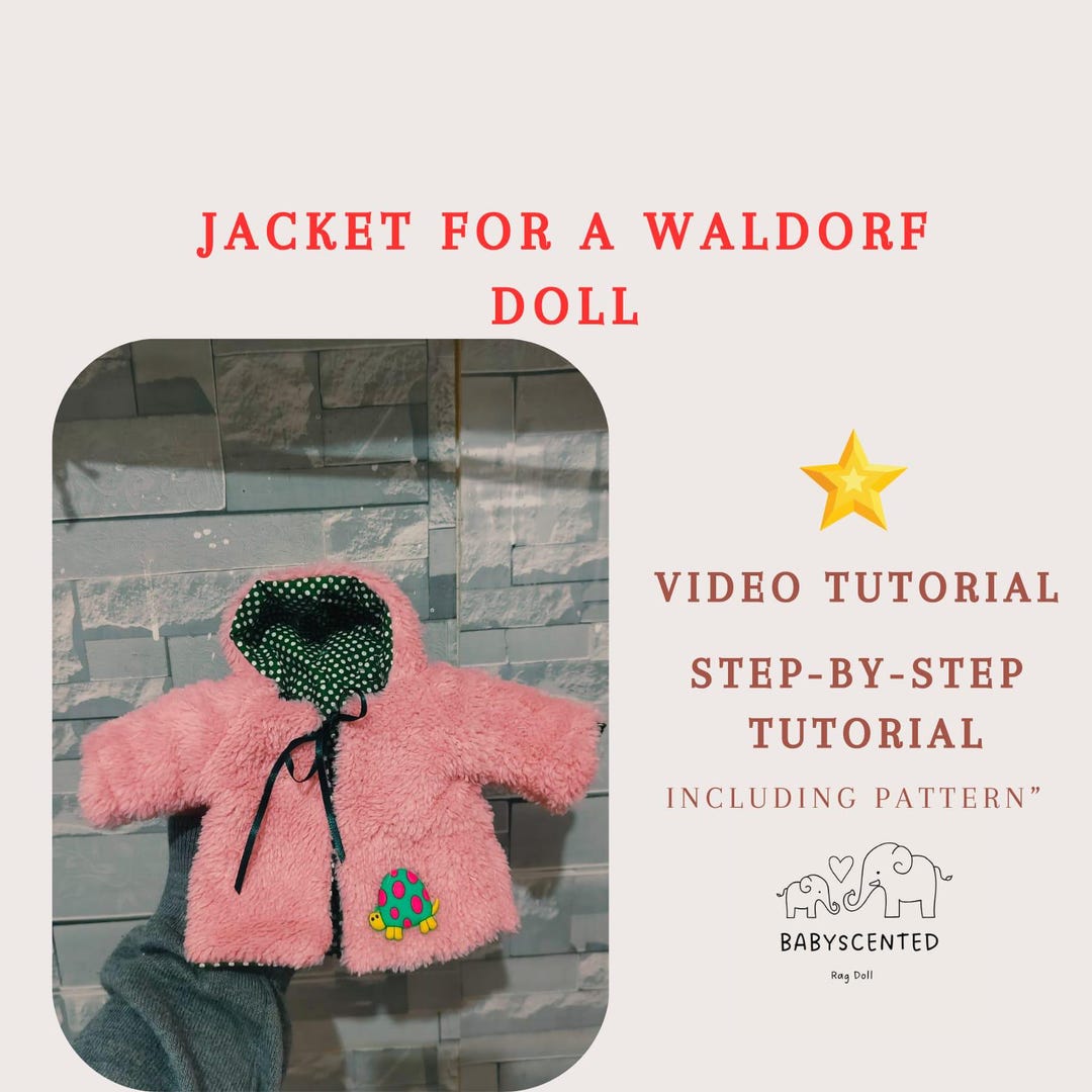 12 Inch Doll Coat Pattern PDF | Fabric Jacket Sewing Pattern | Waldorf ...