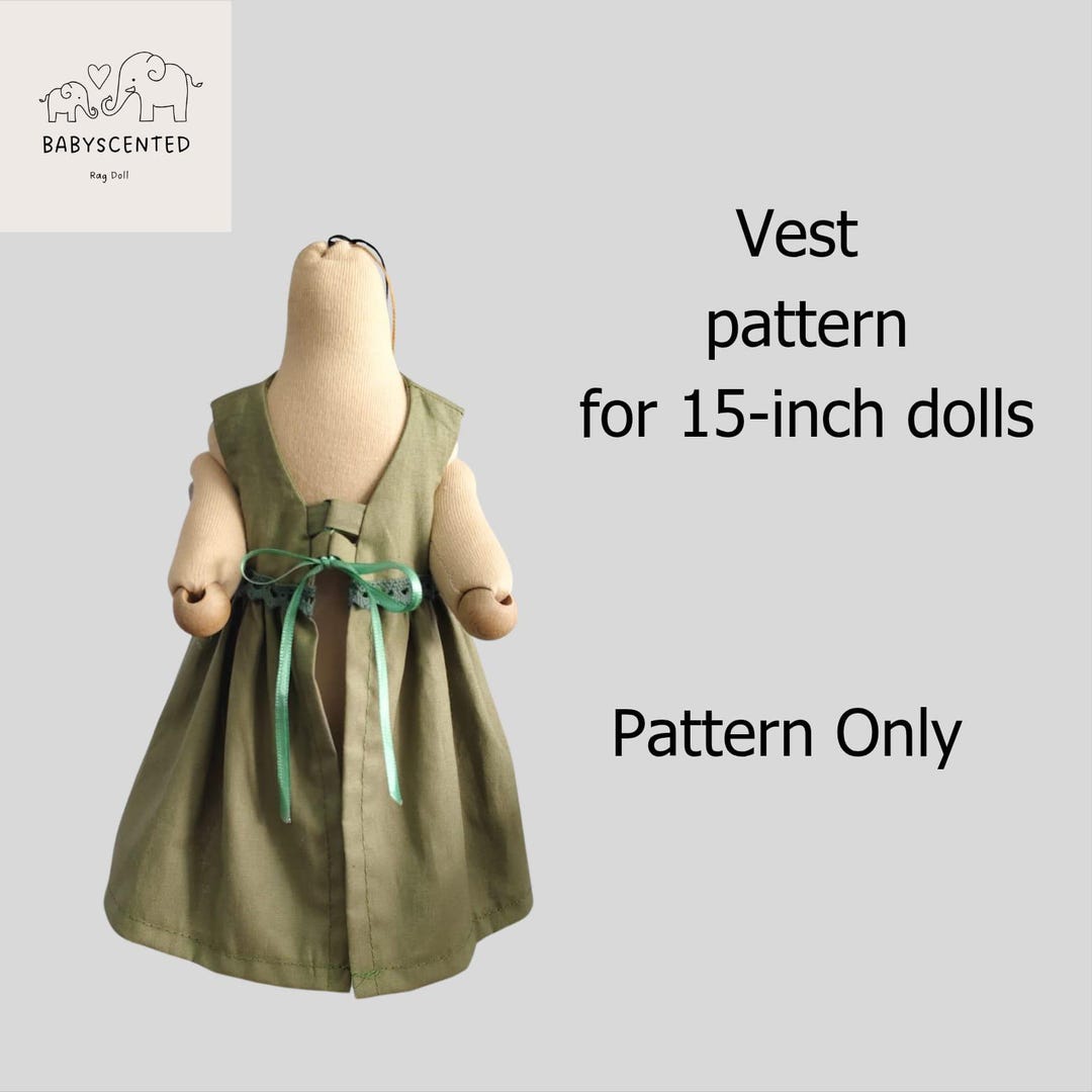 PDF Baby Doll Vest Pattern for 15 Inch Dolls, Seamless Doll Waistcoat ...