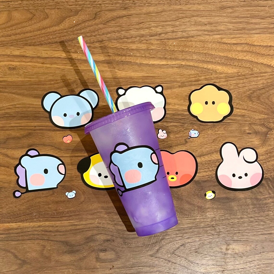 BTS BT21 Minini Stickers for ARMY Use on Tumblers, Cars, Suitcases ...