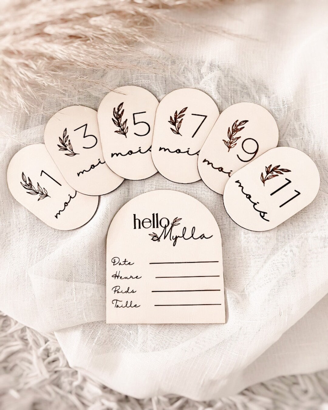 Birth Milestone Card With Personalized Engraving - Etsy