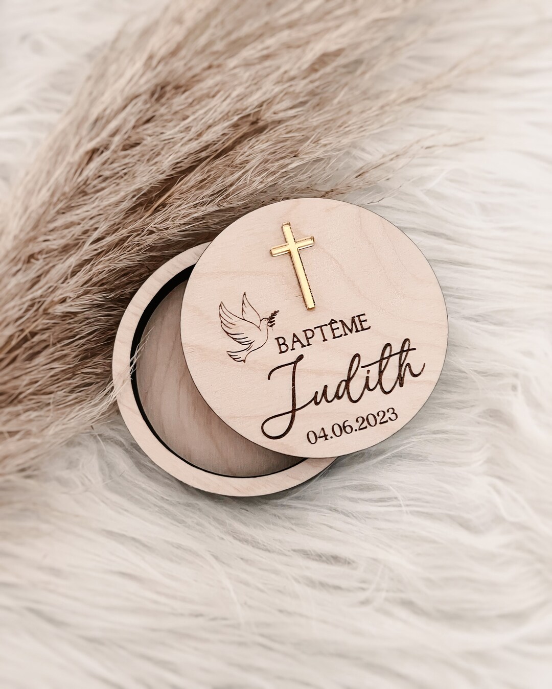 Personalized Baptism Box for Jewelry With Gold or Silver Mirror Acrylic ...