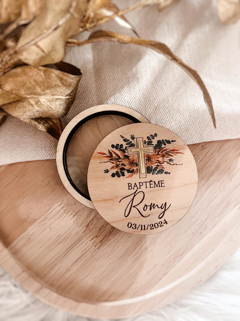 Personalized Wooden Baptism Keepsake Box – Original Gift With Name and ...