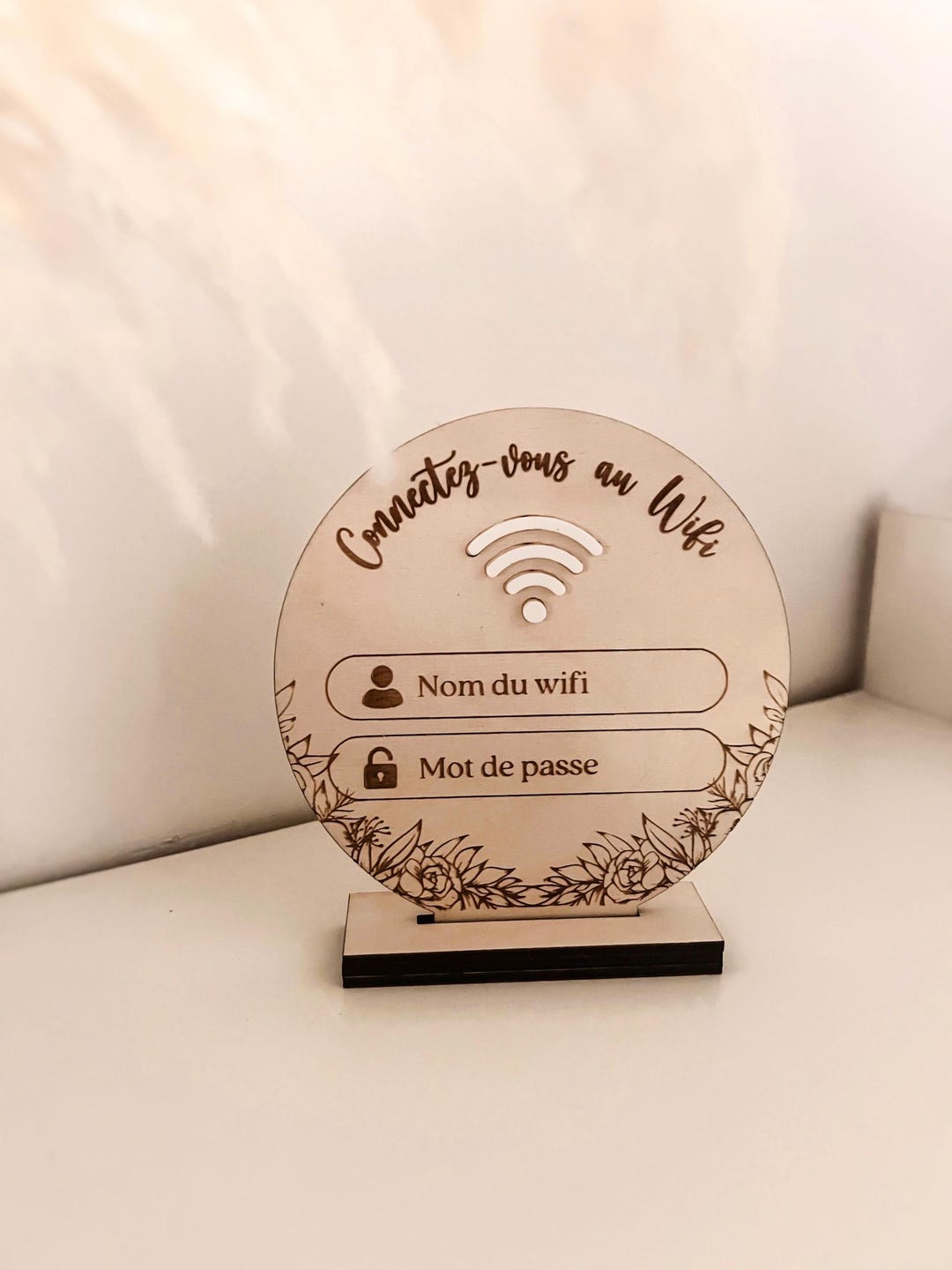 Personalized Wi-fi Sign - Wooden Wi-fi Code With QR Code - Practical ...