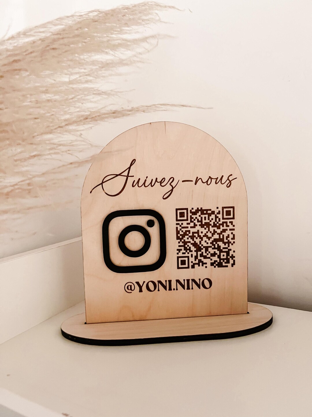 Custom Instagram QR Code Sign for Business on Base - Etsy