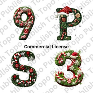 Colorful Christmas Alphabet Clipart Set Festive Letters & Numbers for ...