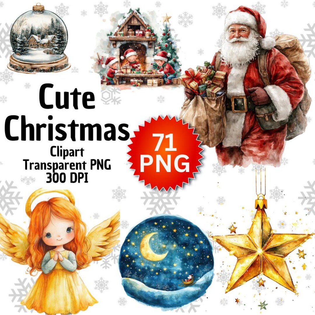 99 Cute Christmas Clipart Bundle Digital Clipart Collection Christmas ...
