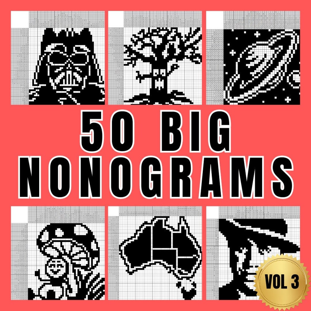 50 BIG Nonograms Vol 3: Logical Japanese Puzzles for Beginners and Pros ...
