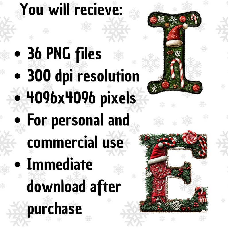 Colorful Christmas Alphabet Clipart Set Festive Letters & Numbers for ...