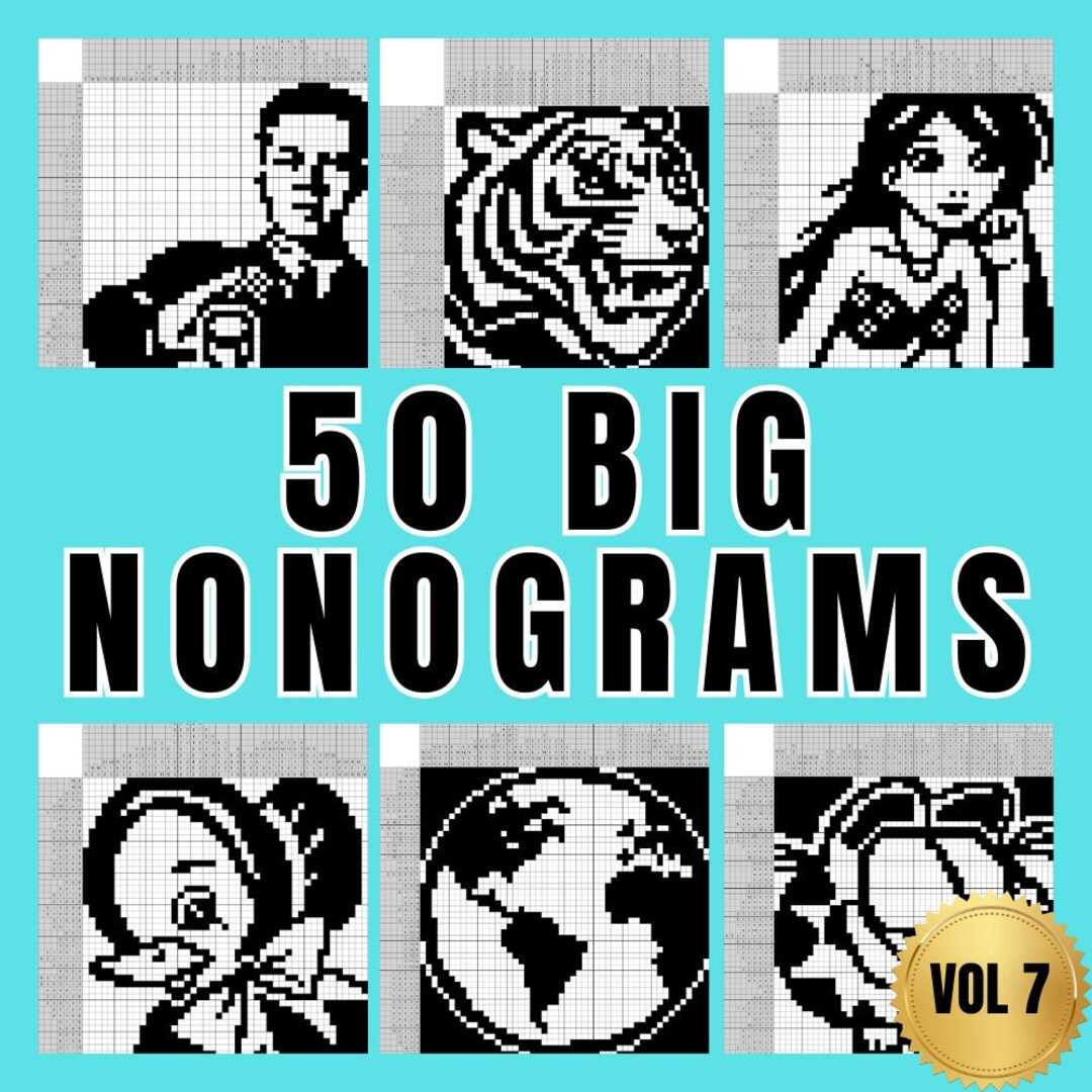 50 BIG Nonograms Vol 7: Logical Japanese Puzzles for Beginners and Pros - DOWNLOAD IMMEDIATELY ...