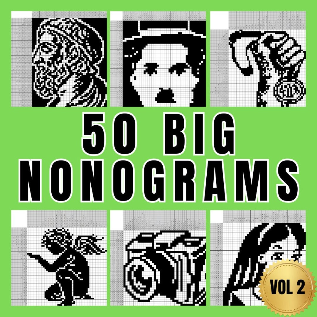 50 BIG Nonograms Vol. 2: Logical Japanese Puzzles for Beginners and ...