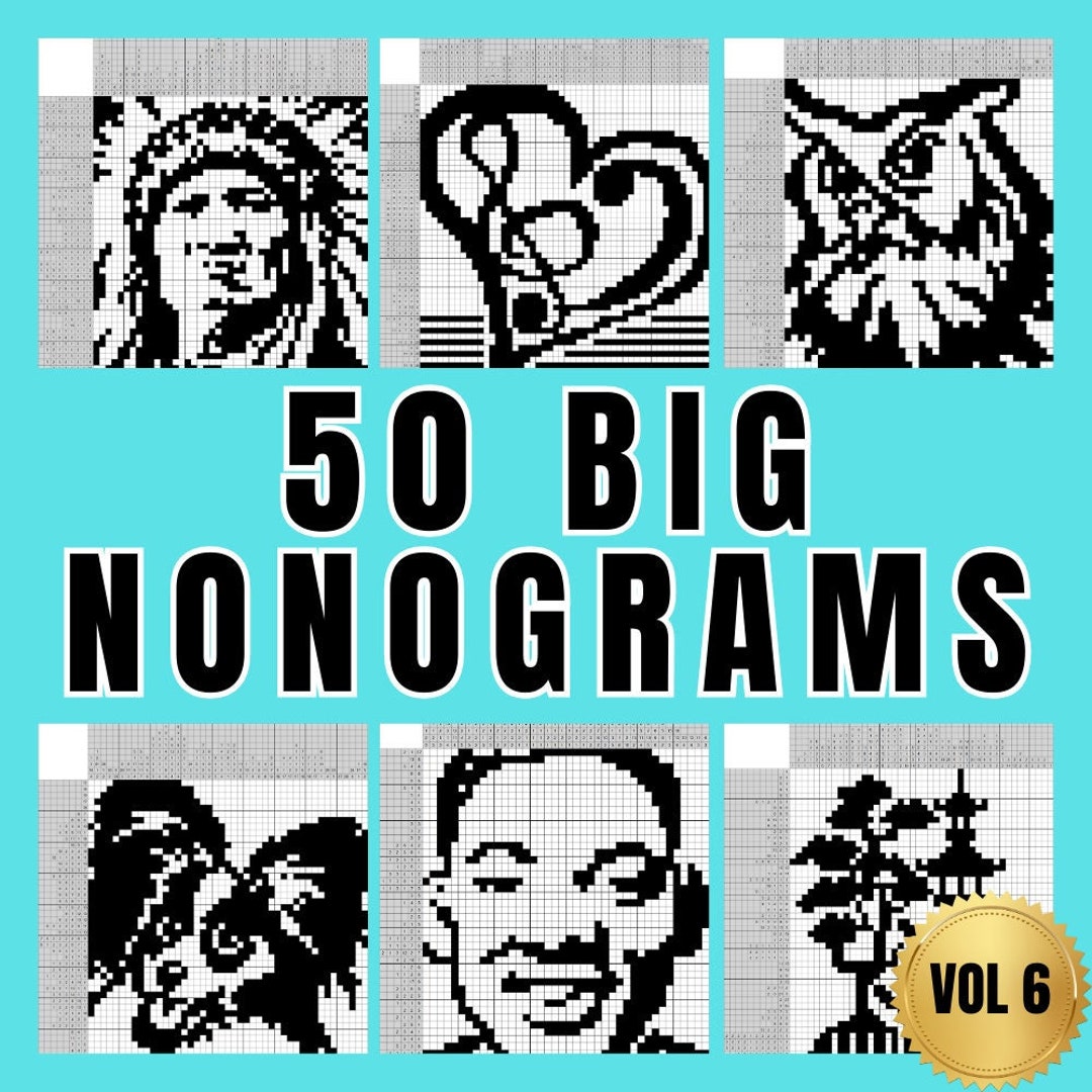 50 BIG Nonograms Vol 6: Logical Japanese Puzzles for Beginners and Pros ...