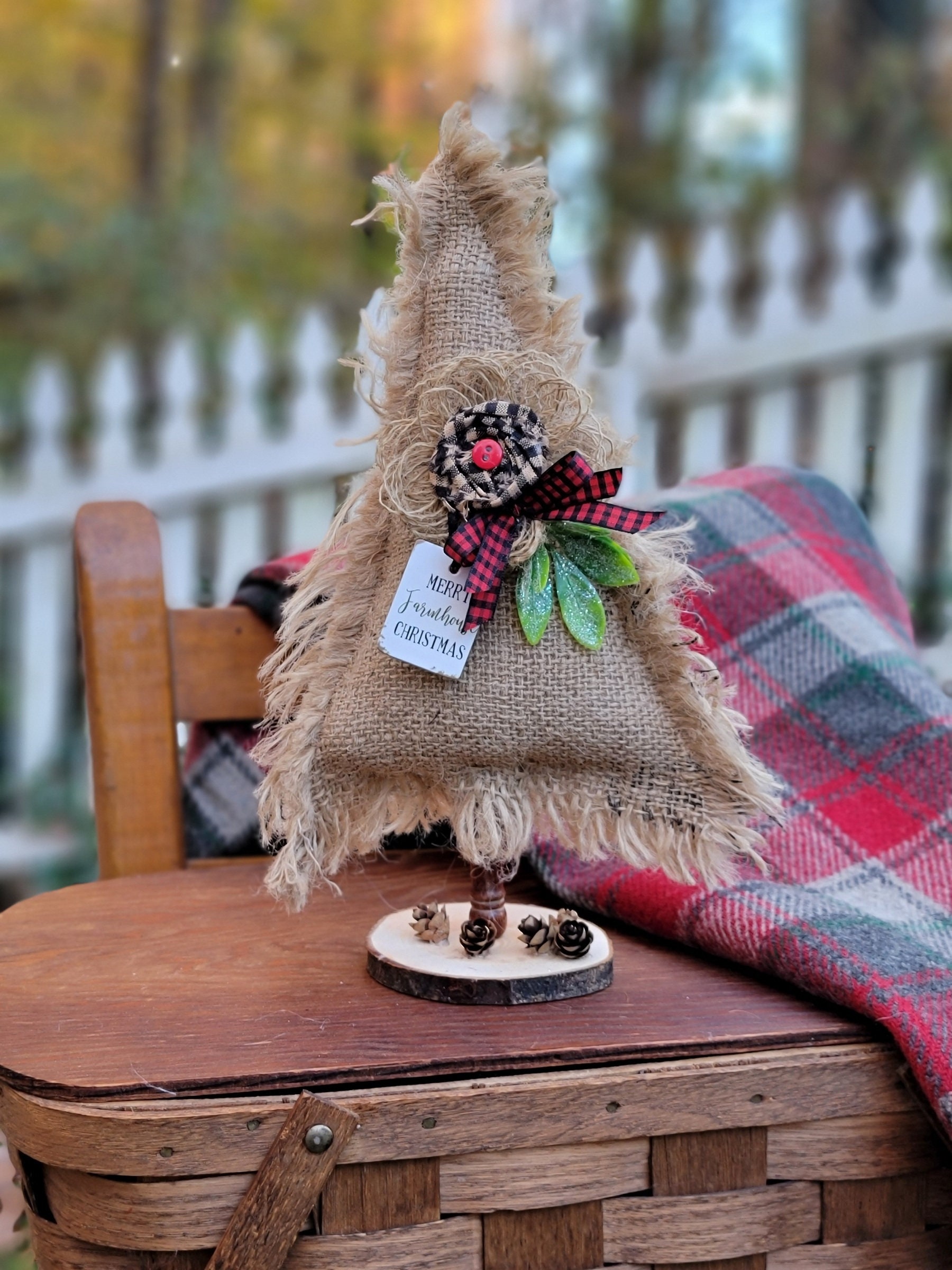 Burlap Christmas Trees- Set of 3 - Etsy