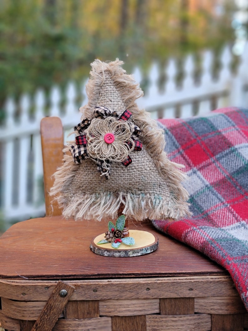 Burlap Christmas Trees- Set of 3 - Etsy