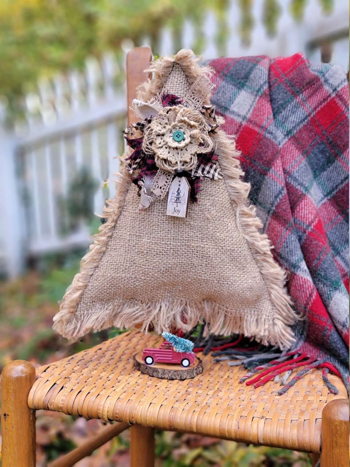 Handmade Burlap Christmas Trees- Set of 3 - Etsy