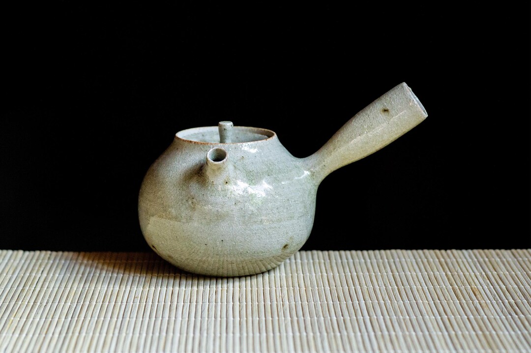 230ml Elegant Ash Glazed Ceramic Kyusu Teapot Traditional Handmade ...