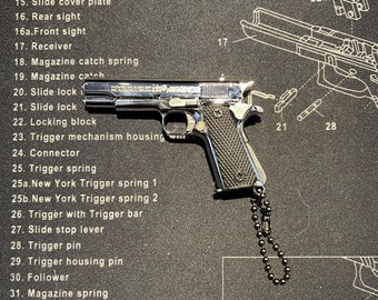Miniature 357 Revolver Pistol Gun Model Black Metal Keychain - Etsy
