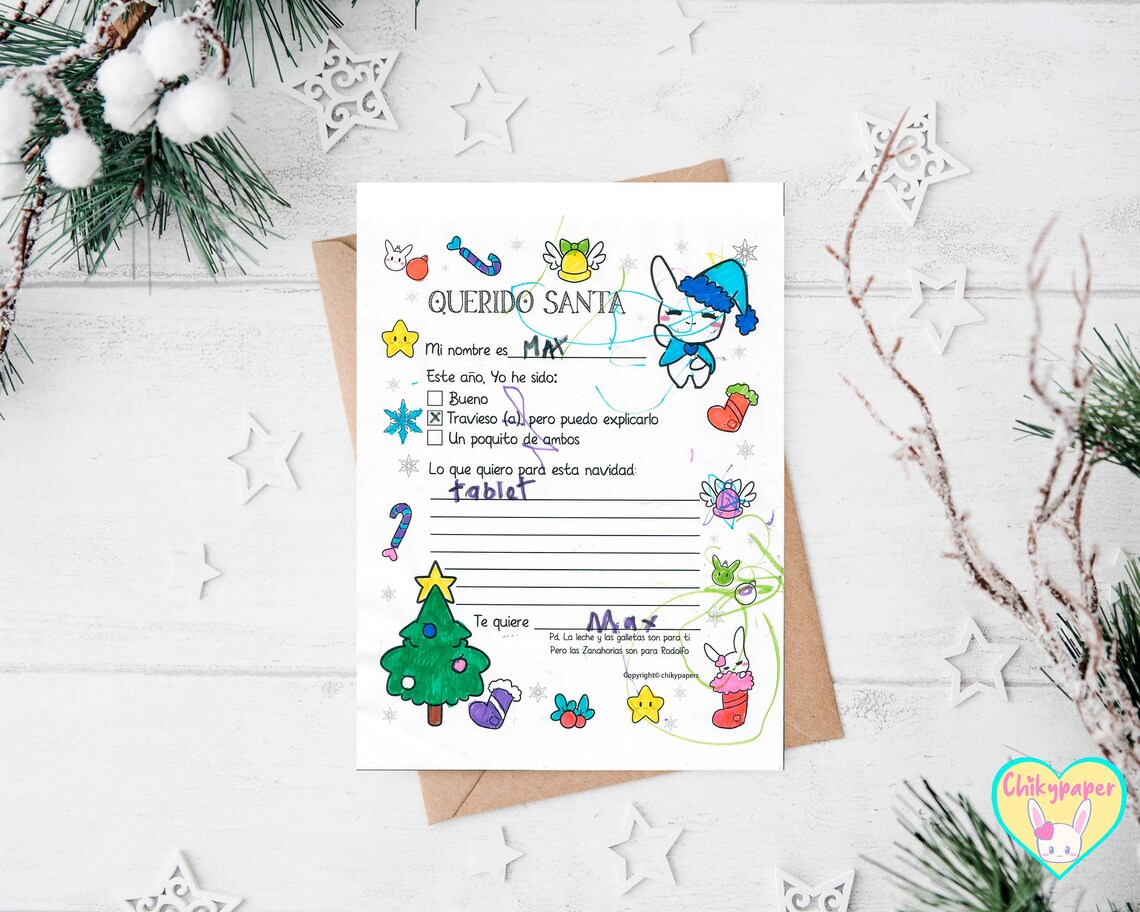 Carta querido Santa Querido Santa Imprimible Navidad - Etsy España