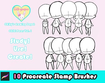 Procreate Chibi Poses - Etsy