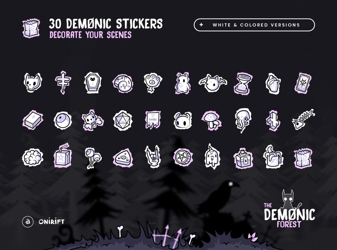 Demonic Forest – Pink Goth Stream Pack for Twitch, Youtube, Kick | Cute ...