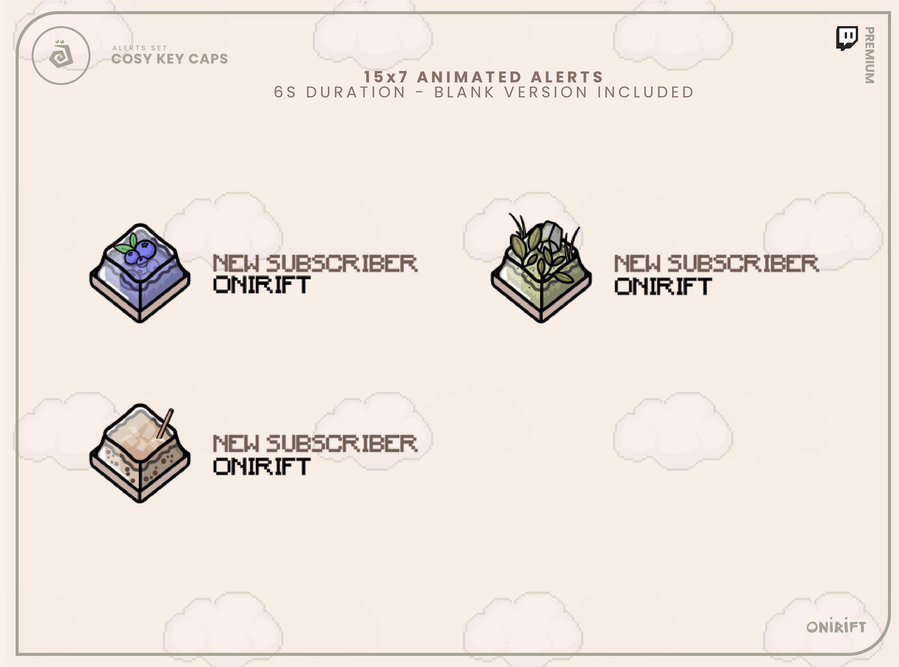 15x Animated Stream ALERTS - Cosy & Cute Keycaps Set - Fantasy Keyboard ...