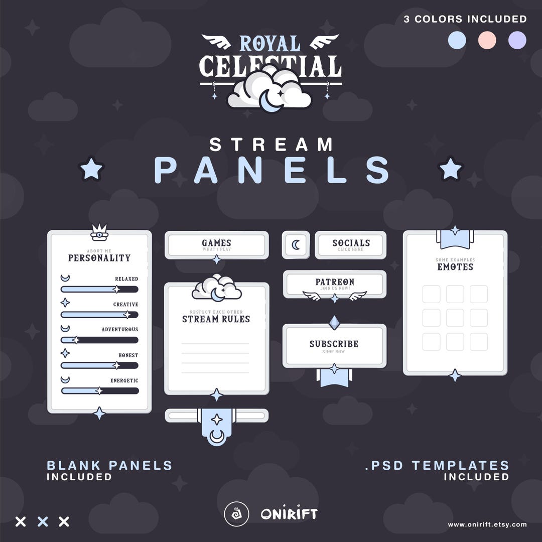 Dreamy & Ethereal Stream Profile Pack - Kick Twitch Panels, Youtube ...