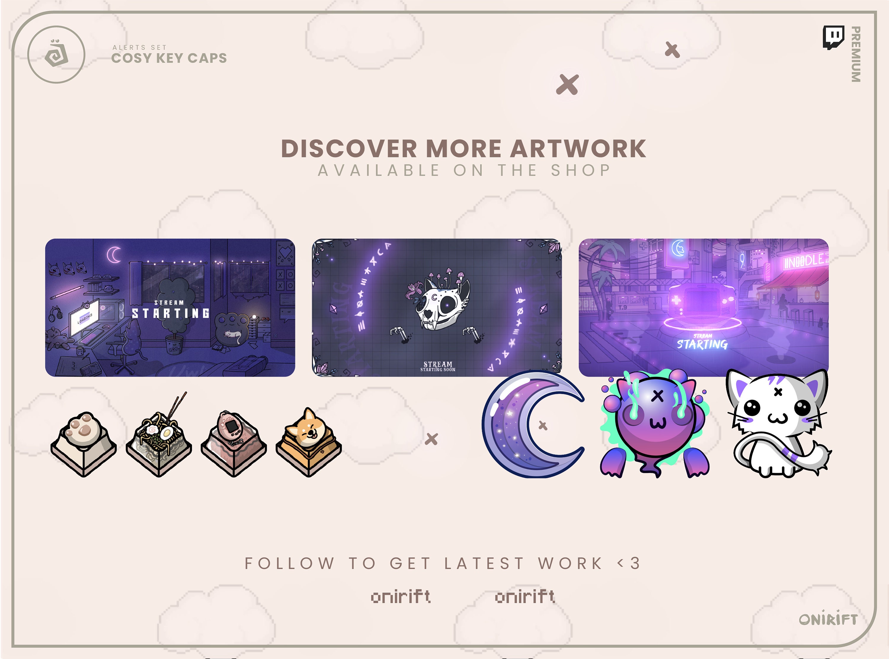 15x Animated Stream ALERTS - Cosy & Cute Keycaps Set - Fantasy Keyboard ...