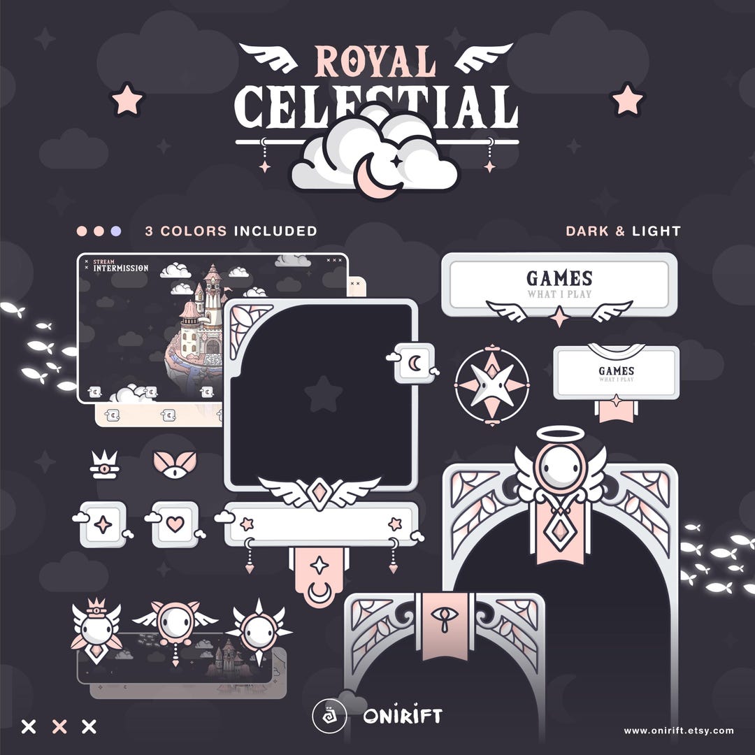 Ethereal Royal Celestial - Stream Package - Pastel Pink, Dark & Light ...