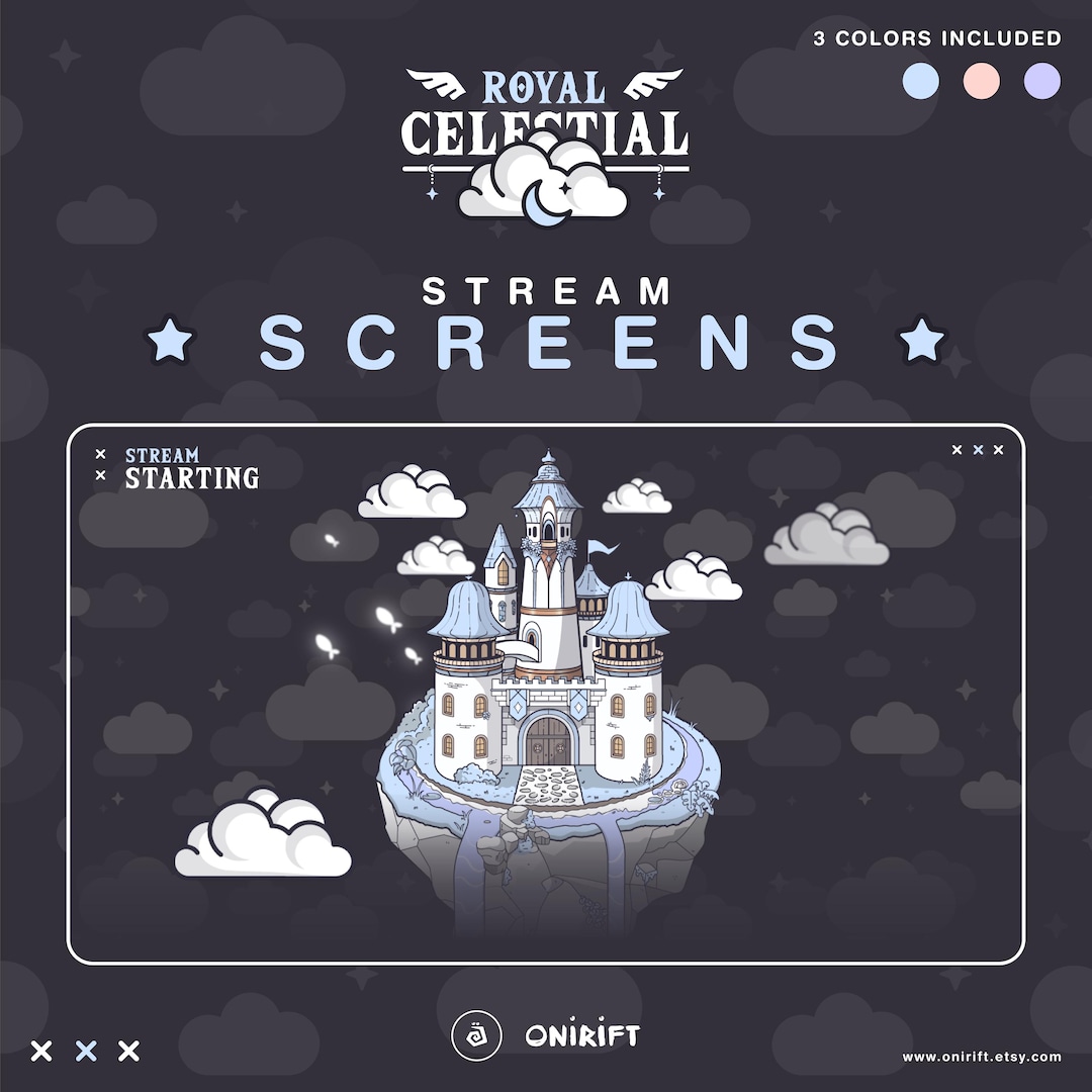 Animated Sky Castle Stream Screens: Ethereal and Celestial Twitch ...