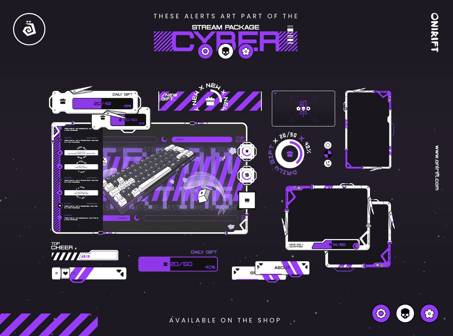 Modern, Cyberpunk and Tech Animated Stream Alerts - Twitch Stream ...