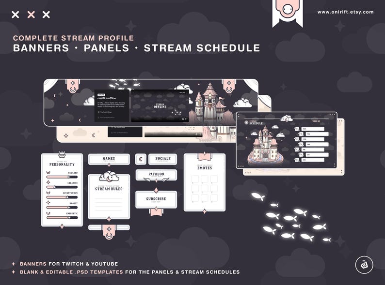 Ethereal Royal Celestial - Stream Package - Pastel Pink, Dark & Light ...