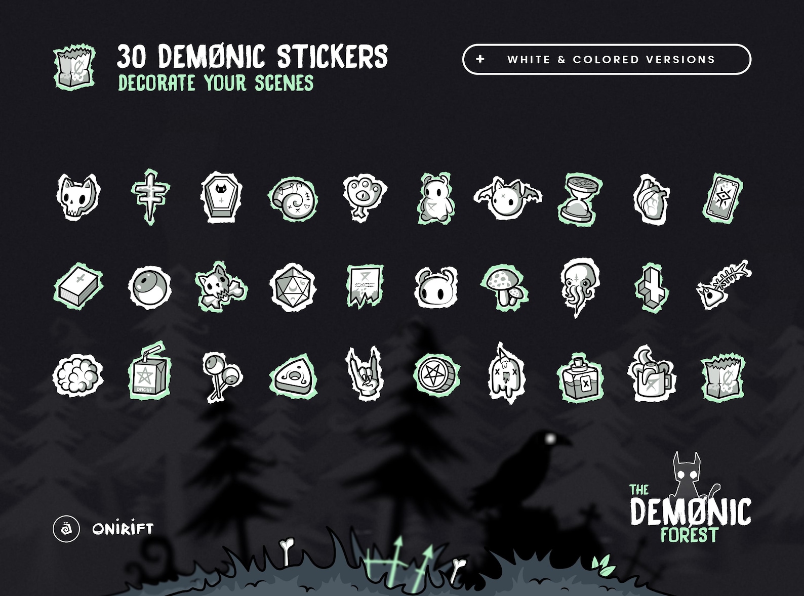 Demonic Forest – Green Stream Package for Twitch, Youtube, Kick ...