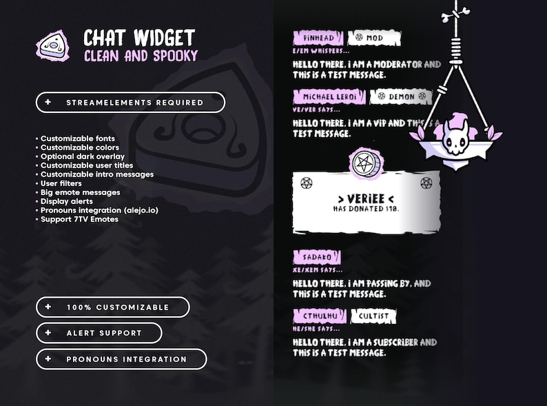 Demonic Forest – Pink Goth Stream Pack for Twitch, Youtube, Kick | Cute ...