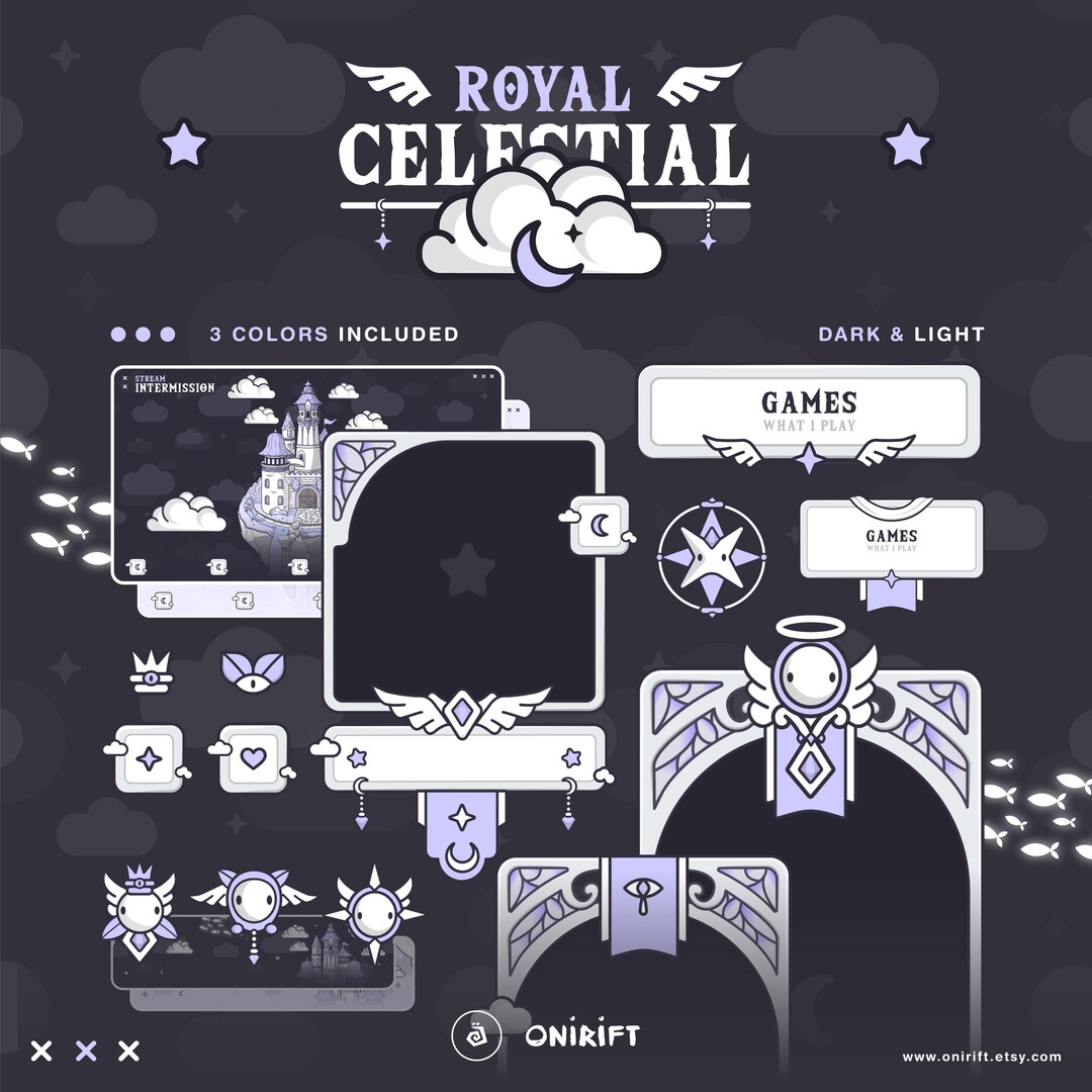 Ethereal Royal Celestial - Stream Package - Pastel Purple, Dark & Light ...