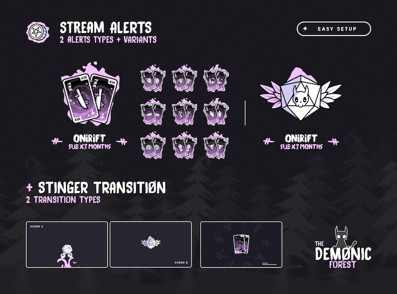 Demonic Forest – Pink Goth Stream Pack for Twitch, Youtube, Kick | Cute ...